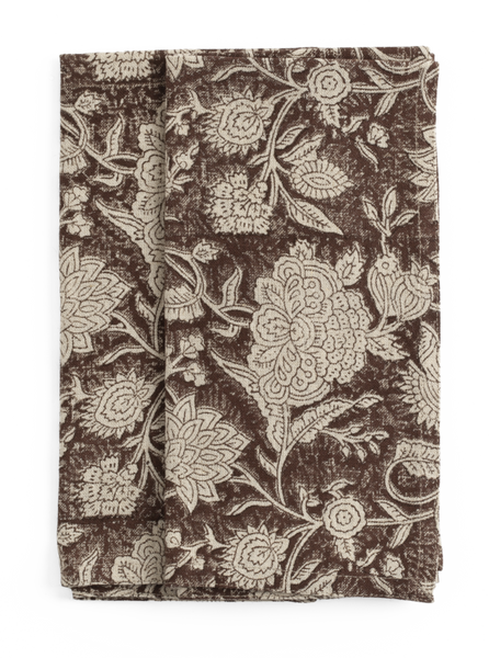 Linen napkins with Indian Rose in Brown – Chamois Shop